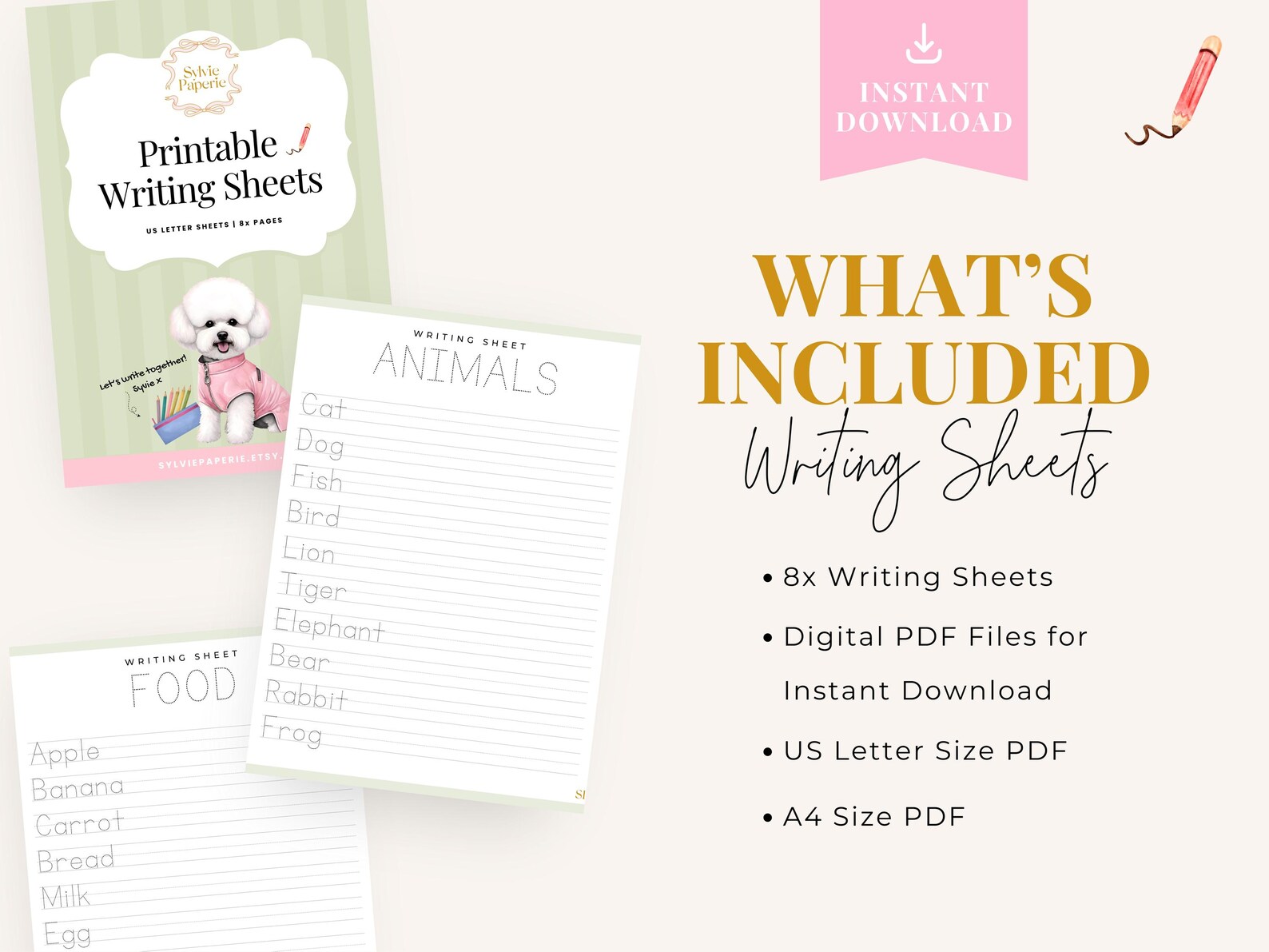 Printable Kids’ Writing Practice Sheets | Handwriting & Word Tracing ...