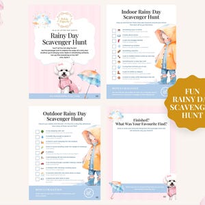 Printable Rainy Day Scavenger Hunt for Kids | Indoor & Outdoor Activity ...