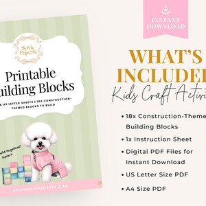 Printable DIY Construction-themed Building Blocks - Paper Toy Template ...