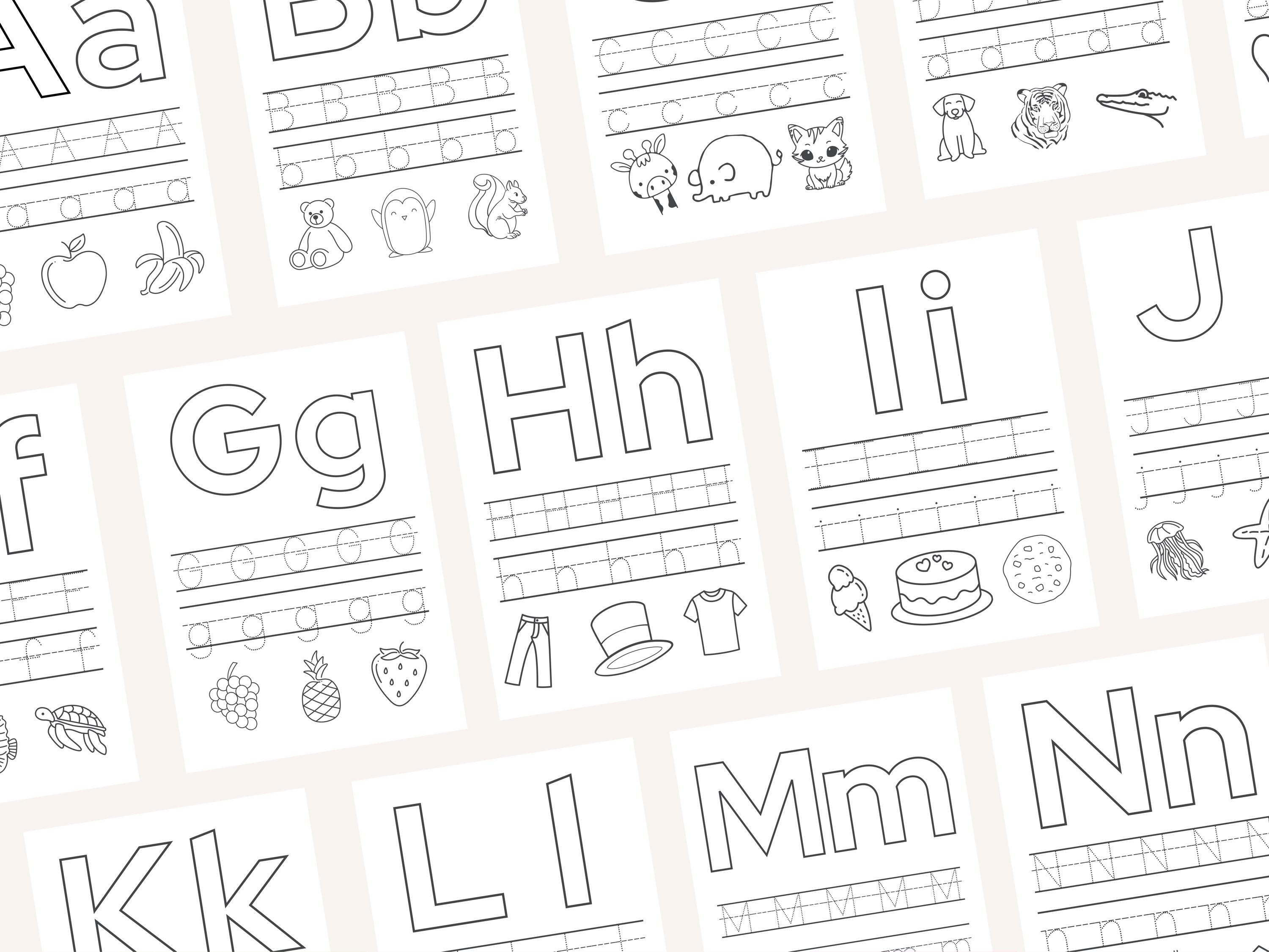 Printable Alphabet Learning Sheets for Kids – ABC Tracing, Colouring ...
