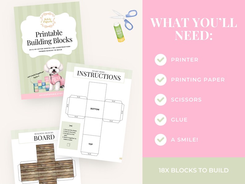 Printable DIY Construction-themed Building Blocks - Paper Toy Template ...