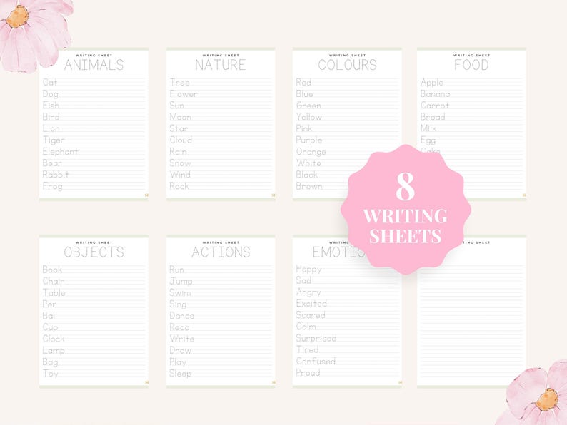 Printable Kids’ Writing Practice Sheets | Handwriting & Word Tracing ...
