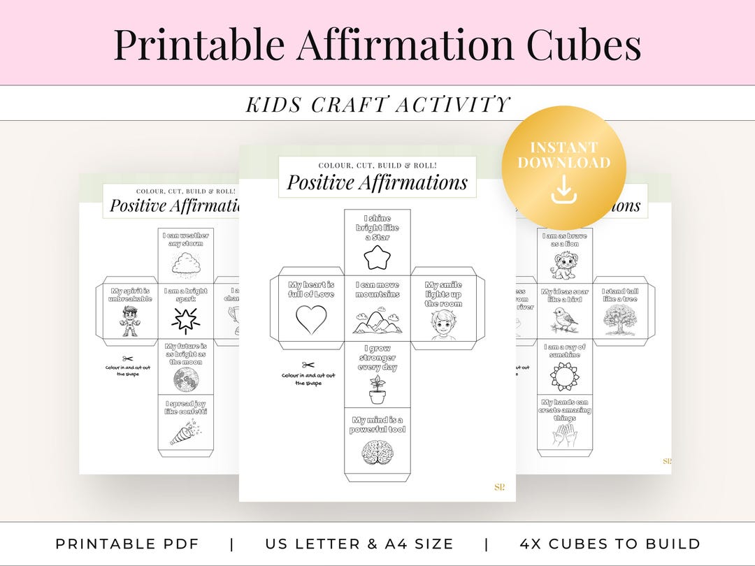 Printable DIY Colouring Affirmation Cubes | Fun & Mindful Activity for ...