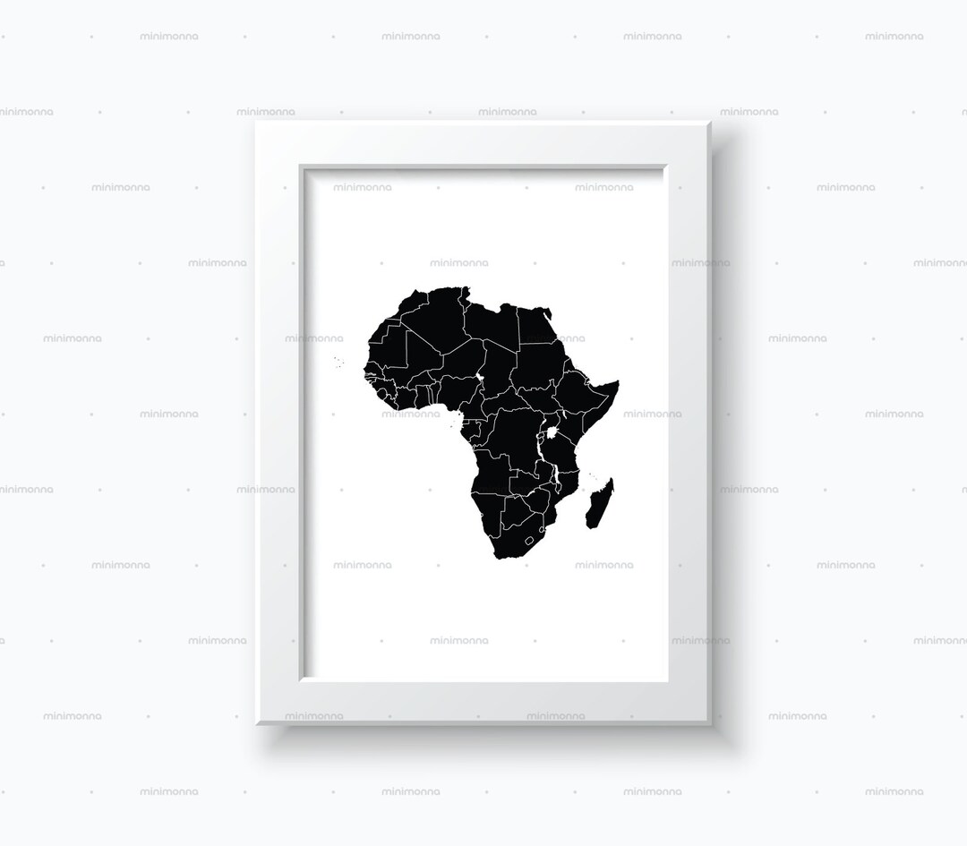 Africa Map of Africa Map Poster Africa Poster Continent - Etsy