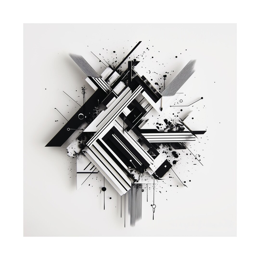 Geometric Wall Poster, 3D Visual Art Abstract Wall Decor, Minimalist ...