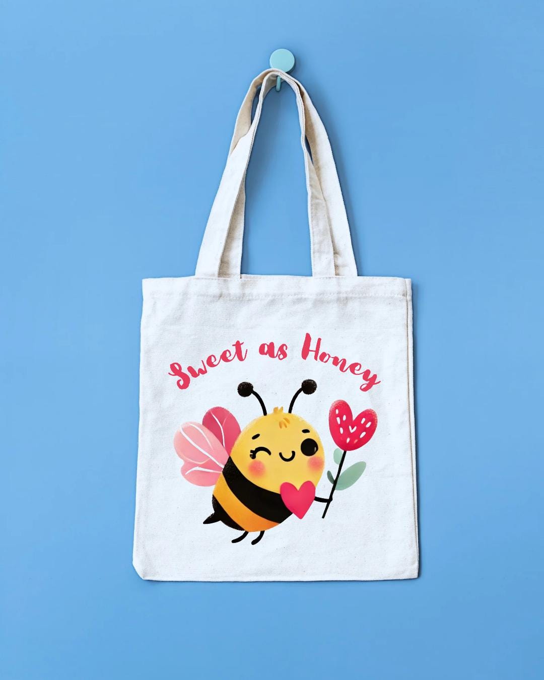 Sweet as Honey Tote Bag – Cute Bee Design – Reusable Grocery Bag or ...