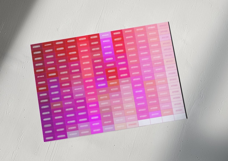 188 Pink Shades Hex Code Chart for Branding, Web and Graphic Design ...