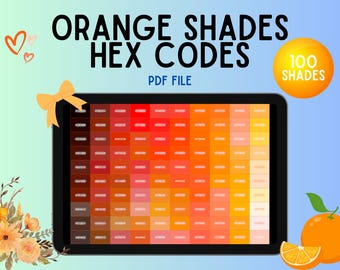 165 Shades of Red | Digital Hex Code Chart for Branding & Design - Etsy