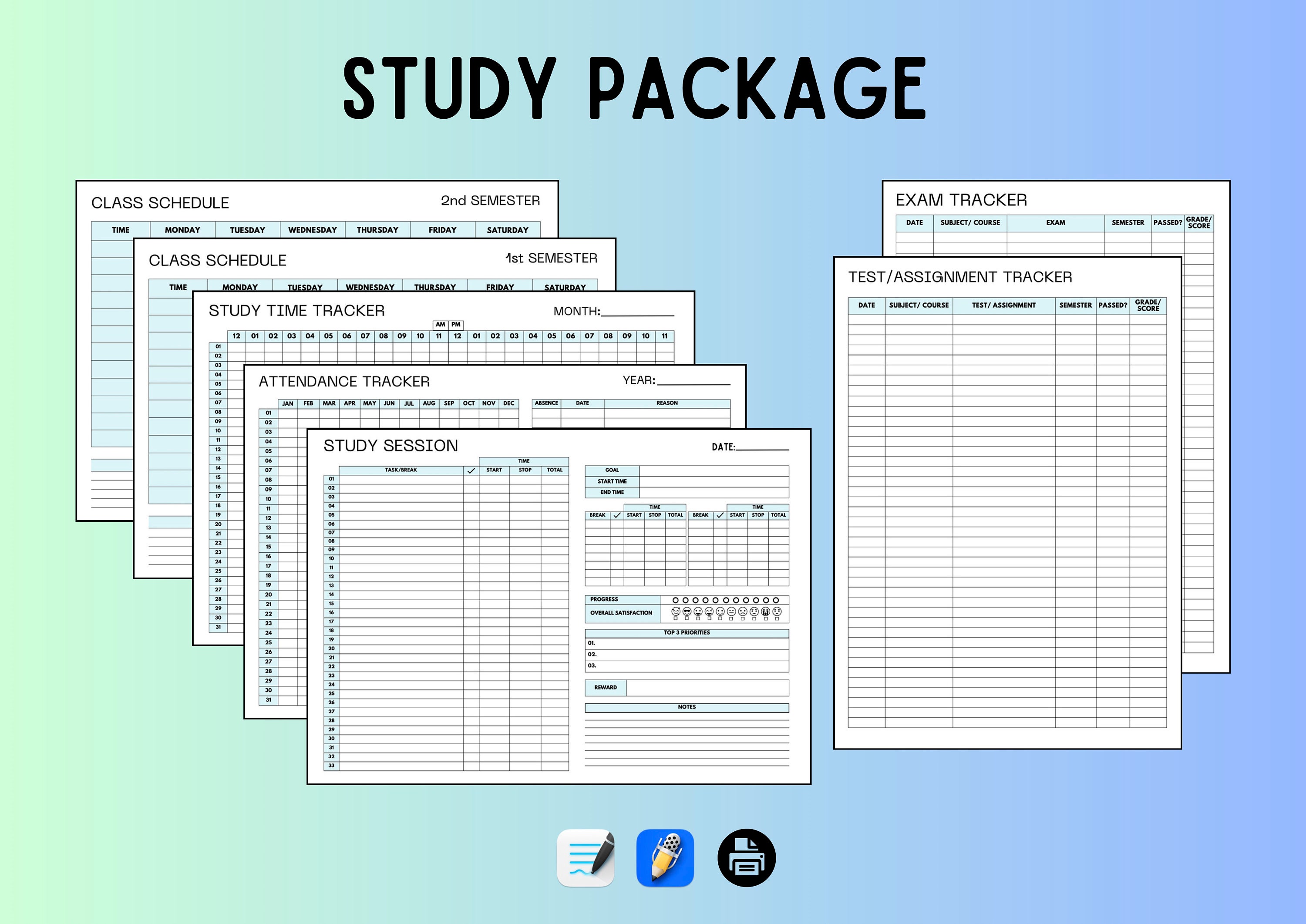 Study Package Printable - Etsy