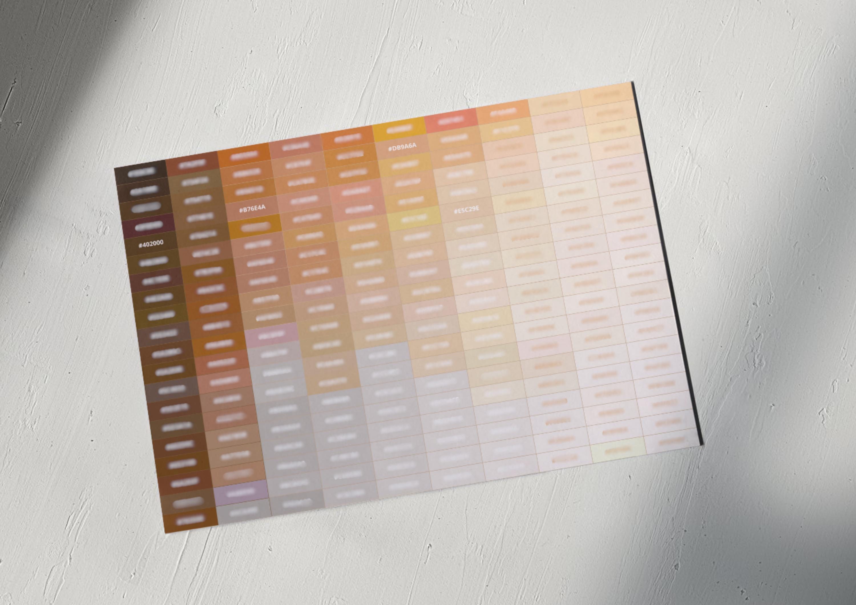 200 Brown Shades Hex Code Chart for Branding, Web and Graphic Design ...