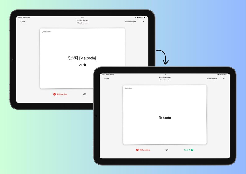 Food in Korean - Digital Flashcards for Goodnotes | 166 Flashcards ...