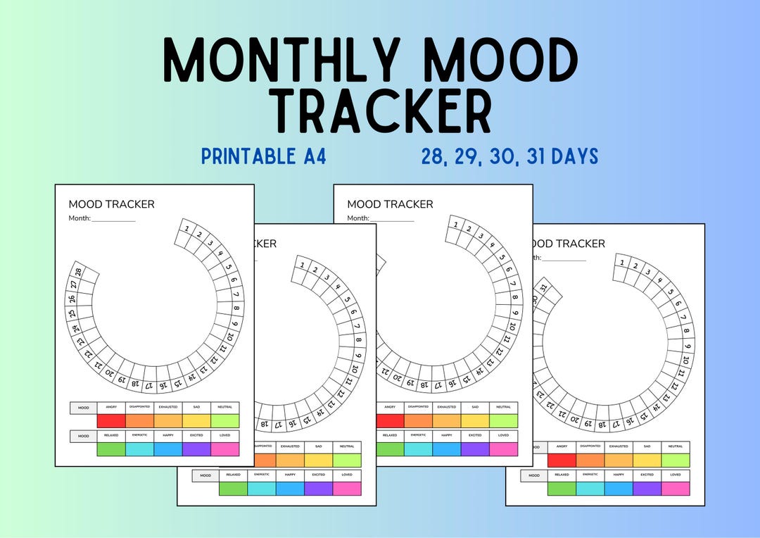 Monthly Mood Tracker | A4 Printable - Etsy