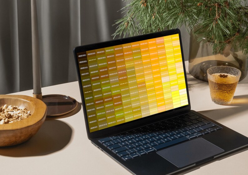 180 RGB Yellow Color Codes | Digital PDF Chart, Printable | 1 Pdf, 3 ...