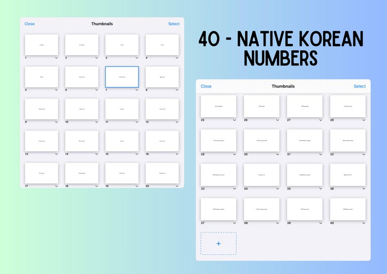Numbers in Korean - Digital Flashcards for Goodnotes | 100 Flashcards ...
