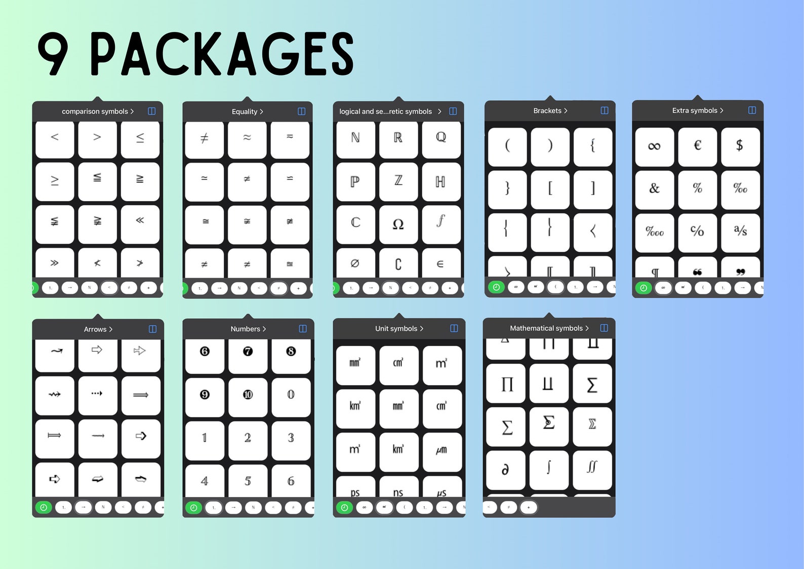 450 Math Symbols, Digital Stickers | Color Changing Stickers Bundle - Etsy