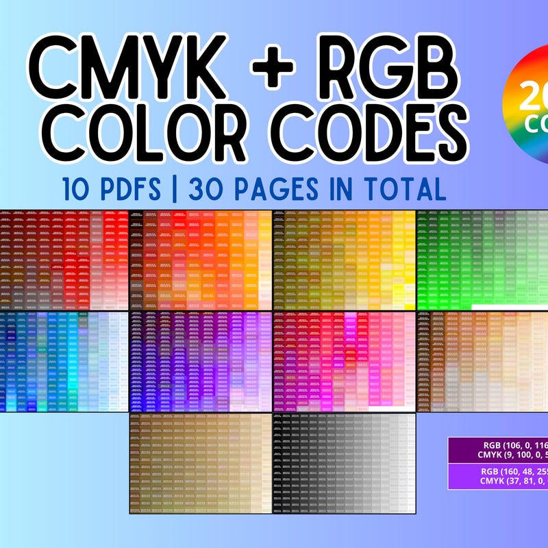 Cmyk Color Chart - Etsy
