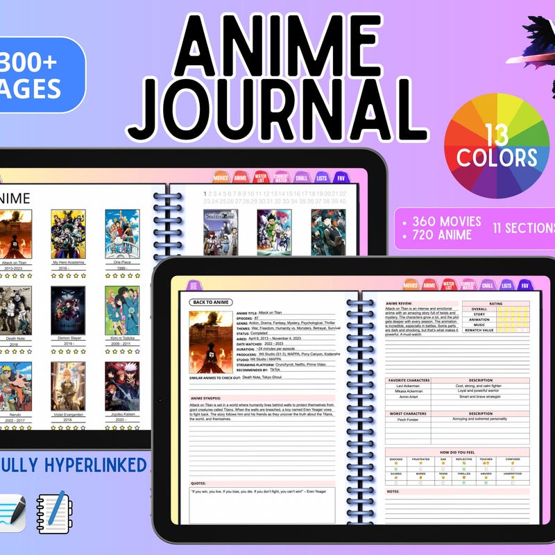 Anime Notebooks - Etsy