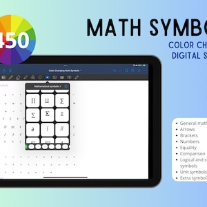450 Math Symbols | Digital Stickers - Color Changing Stickers Bundle - Etsy