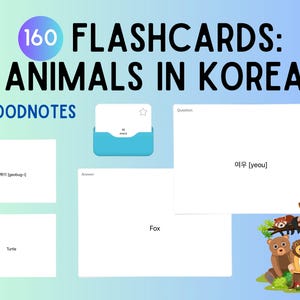 Animals in Korean - Digital Flashcards for Goodnotes | 160 Flashcards ...