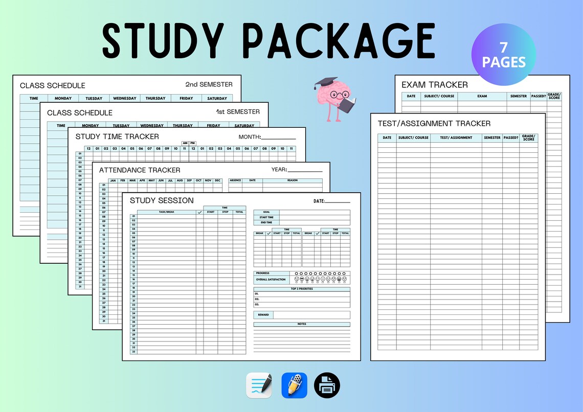 Study Package Printable - Etsy