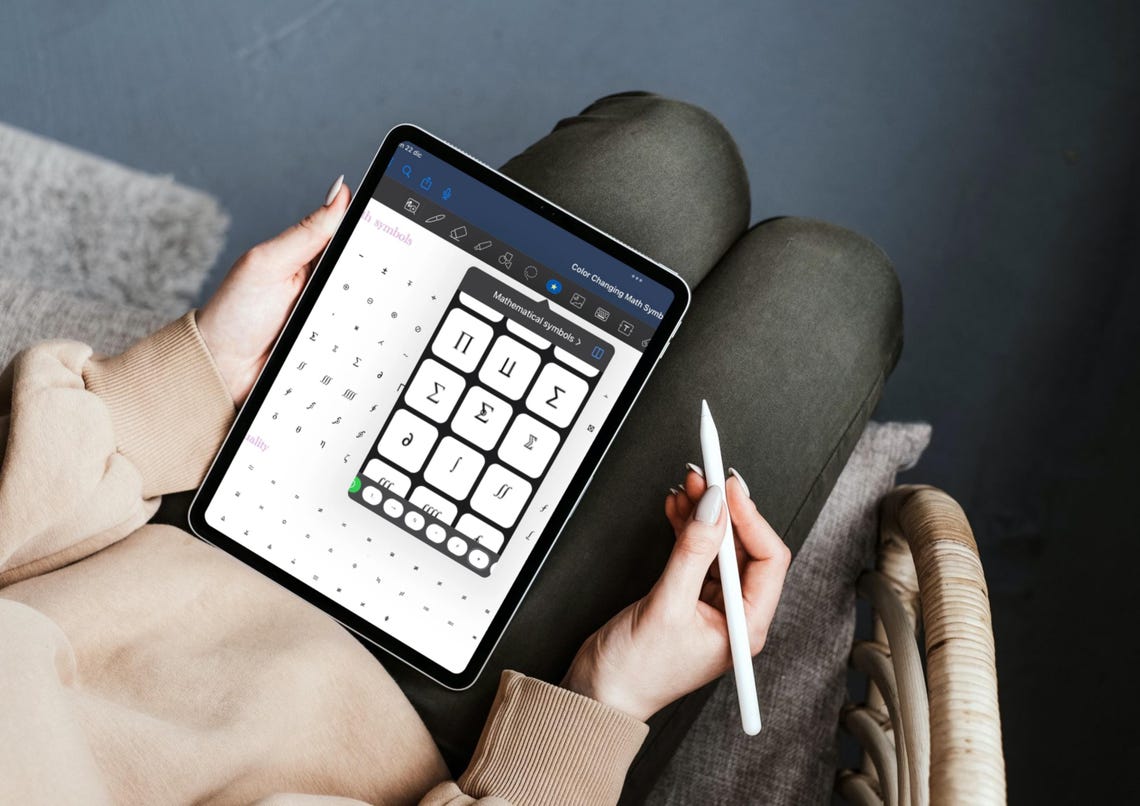 450 Math Symbols, Digital Stickers | Color Changing Stickers Bundle - Etsy