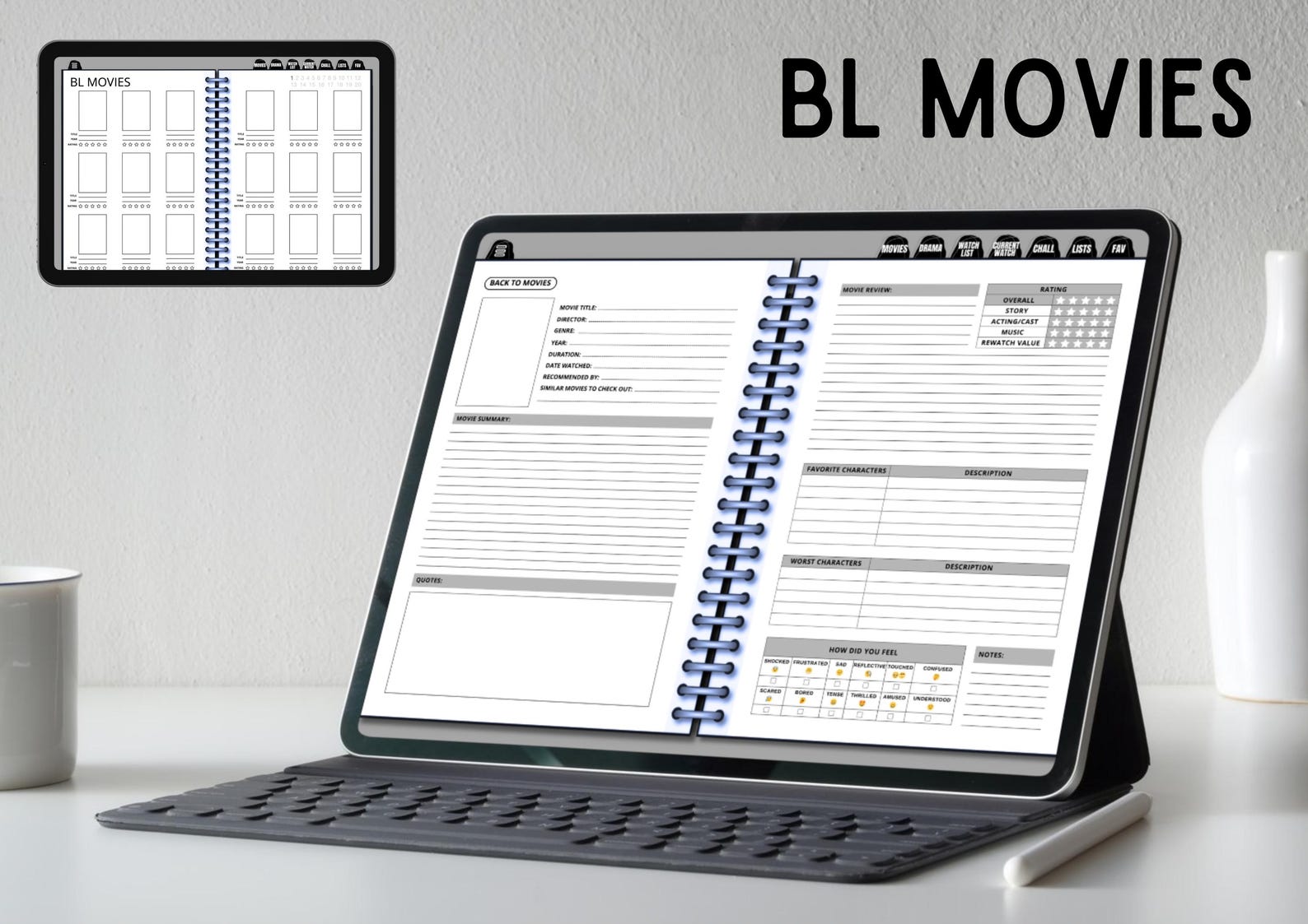 Bl Drama Journal | Black Digital Journal | 1300+ Pages - 11 Sections - Etsy