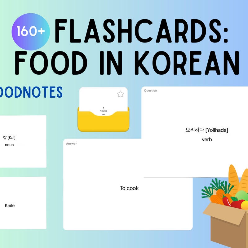 Korean Flashcards - Etsy