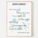 Growth Mindset Poster, Inspiration Poster Home Office, Kid and Baby ...