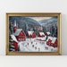 Vintage Snowy Christmas Village Poster, Winter Landscape, Vintage ...