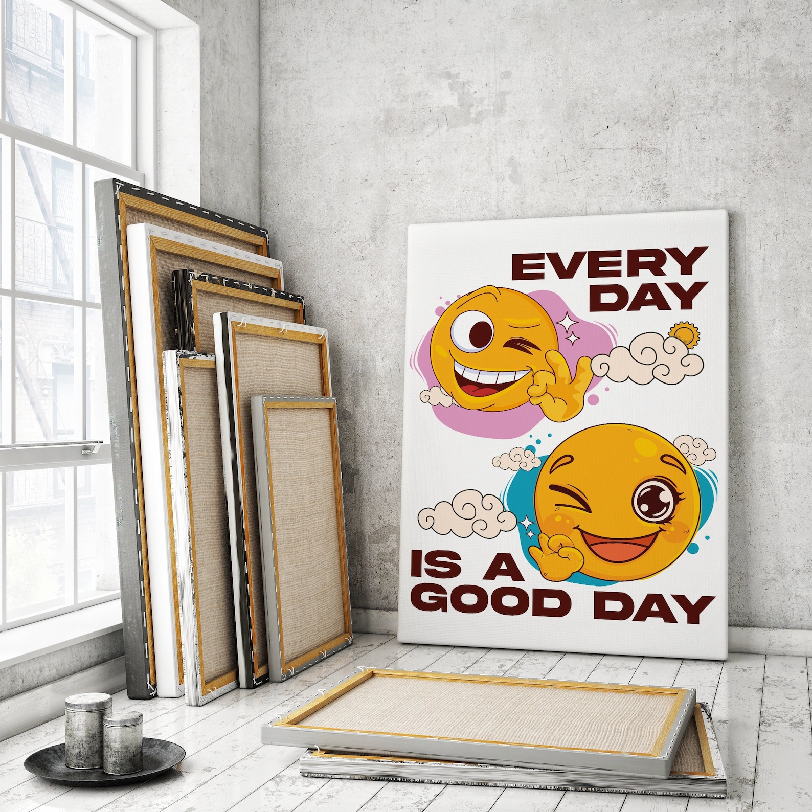 Every Day is a Good Day Poster, Retro Motivation Poster Home Office ...