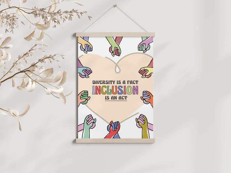 Inclusion Poster, Diversity Poster, DEI Home Office, School Printable ...