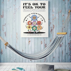 Its OK to Feel Your Emotions Poster, Retro Motivation Poster Home ...
