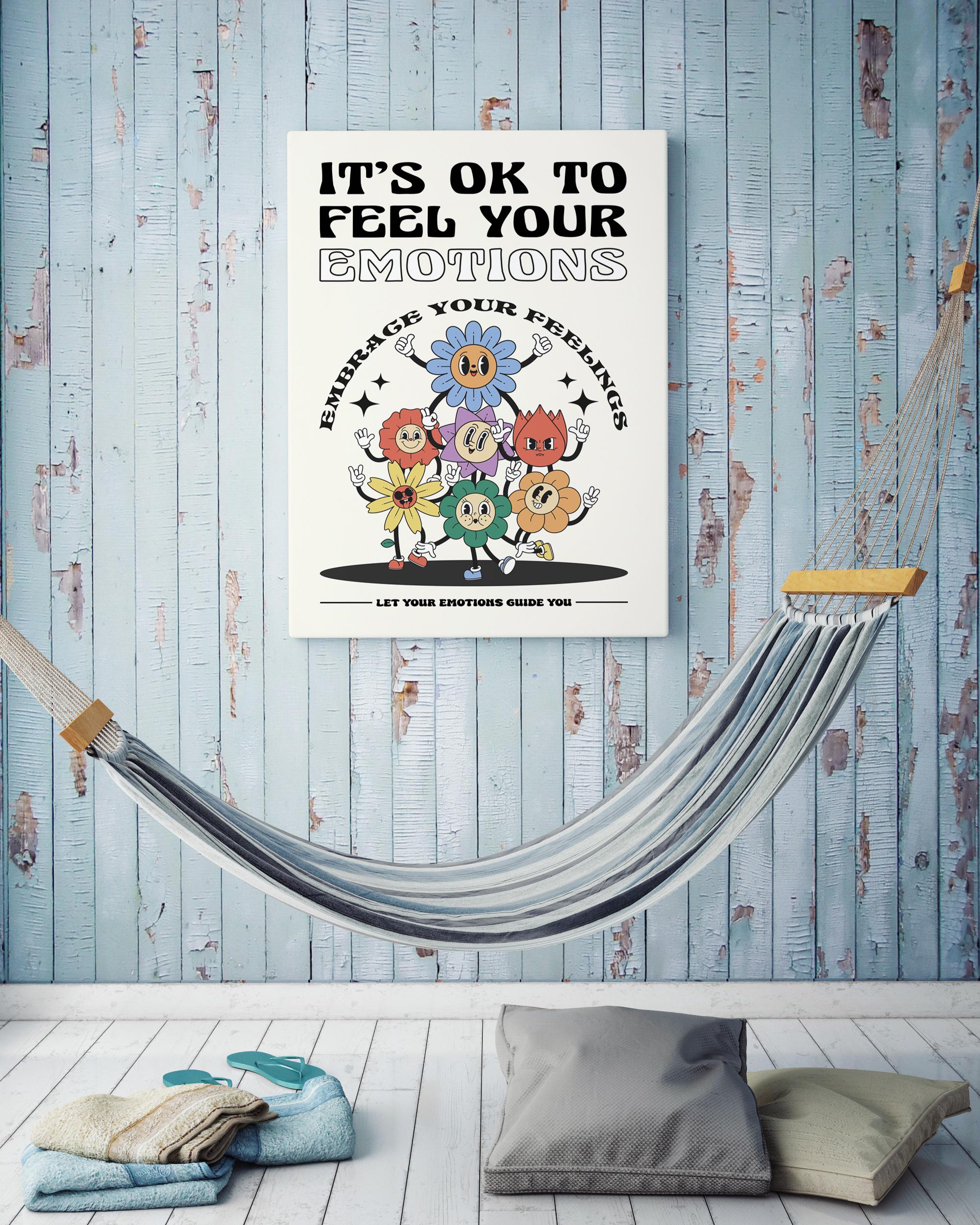 Its OK to Feel Your Emotions Poster, Retro Motivation Poster Home ...