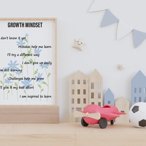 Growth Mindset Poster, Inspiration Poster Home Office, Kid and Baby ...