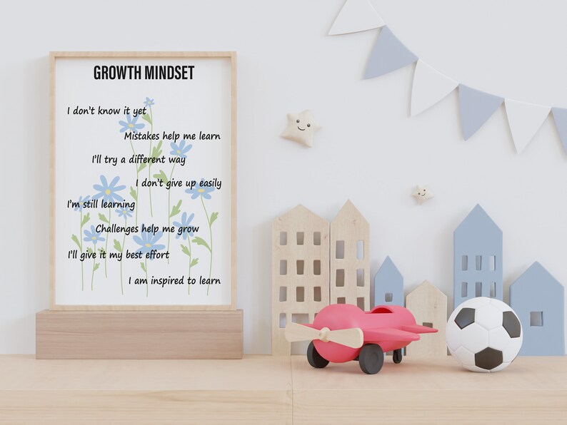 Growth Mindset Poster, Inspiration Poster Home Office, Kid and Baby ...