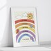 Positive Affirmations Rainbow Poster, Retro Motivation Poster Home ...