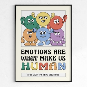 Emotions Make Us Human Poster, Retro Motivation Poster Home Office ...