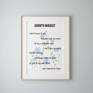 Growth Mindset Poster, Inspiration Poster Home Office, Kid and Baby ...