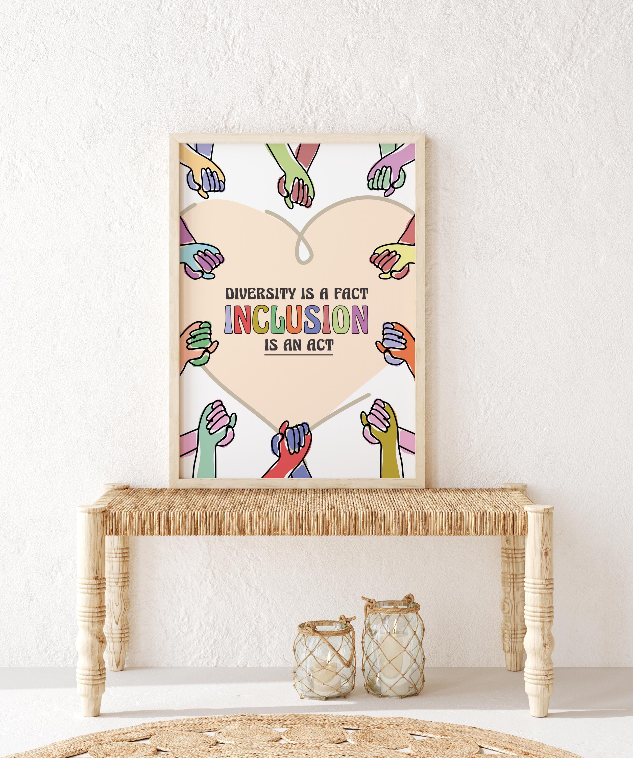 Inclusion Poster, Diversity Poster, DEI Home Office, School Printable ...