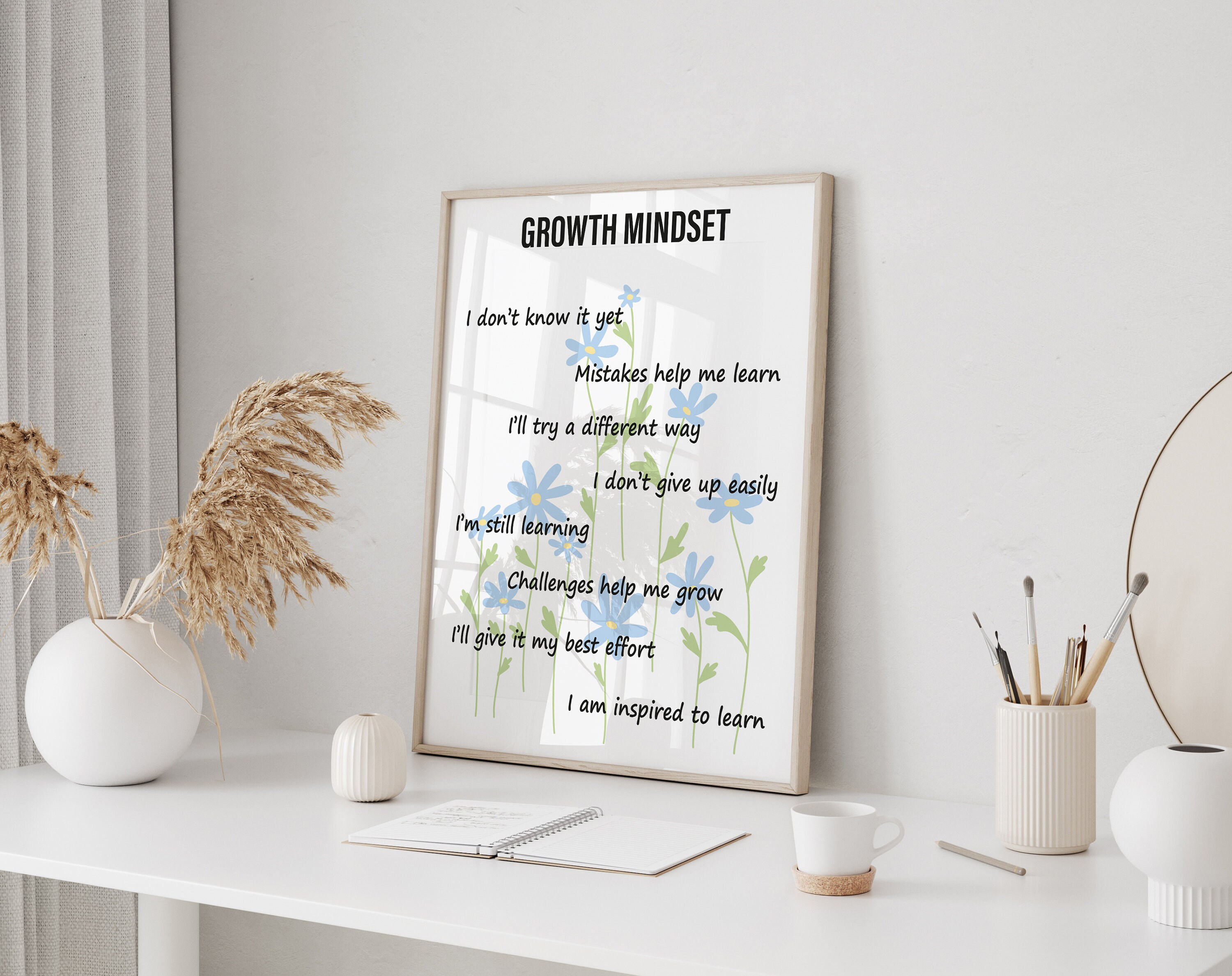 Growth Mindset Poster, Inspiration Poster Home Office, Kid and Baby ...