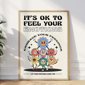 Its OK to Feel Your Emotions Poster, Retro Motivation Poster Home ...