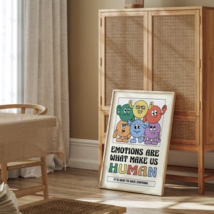 Emotions Make Us Human Poster, Retro Motivation Poster Home Office ...
