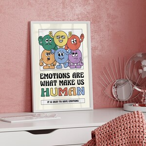 Emotions Make Us Human Poster, Retro Motivation Poster Home Office ...