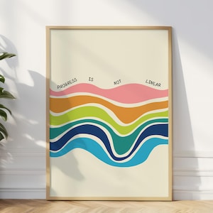 Progress is Not Linear Poster, Motivation Poster Home Office, School ...