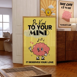 Be Kind to Your Mind Poster, Motivation Quote Home Print, Counselor ...