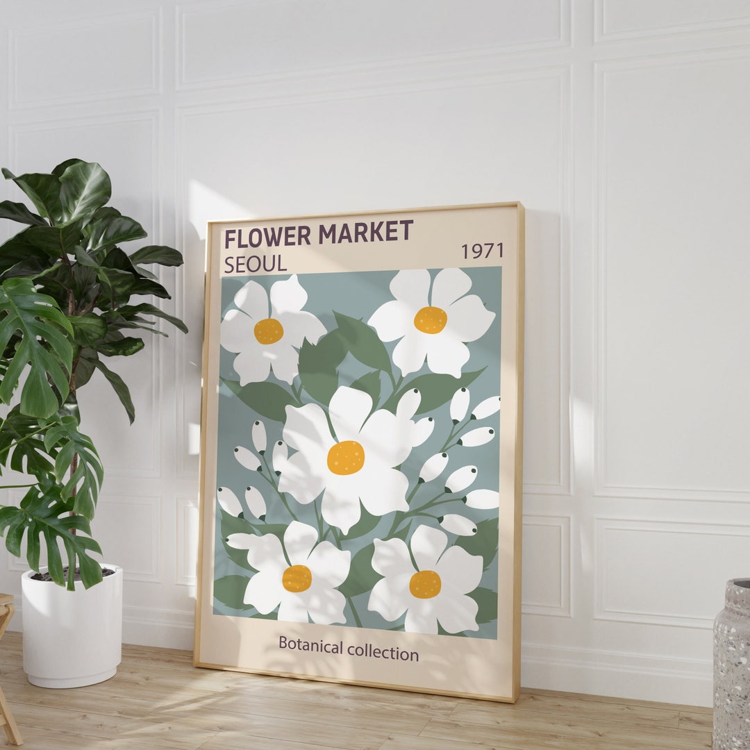 Flower Poster, Flower Market Print, Spring Flower Botanical Poster ...