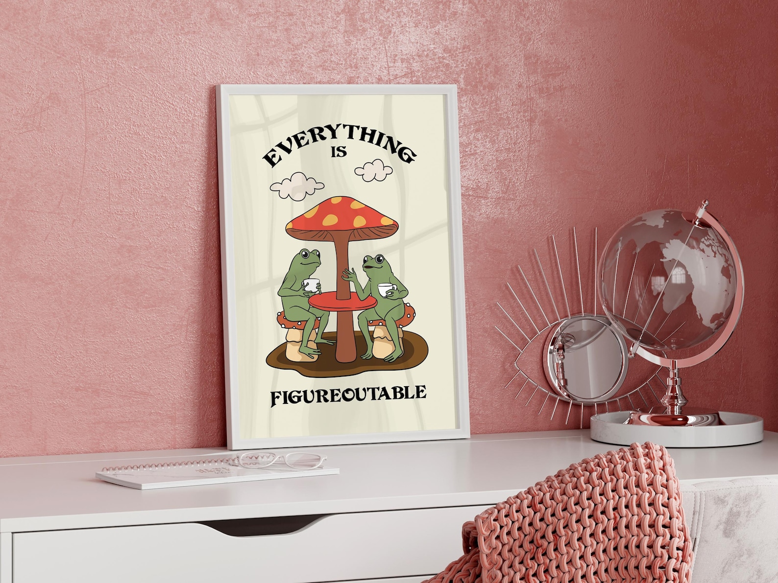 Everything is Figureoutable Home Office Poster, Frogmotivation Print ...