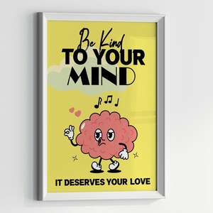 Be Kind to Your Mind Poster, Motivation Quote Home Print, Counselor ...