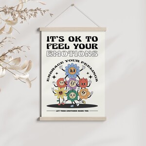 Its OK to Feel Your Emotions Poster, Retro Motivation Poster Home ...