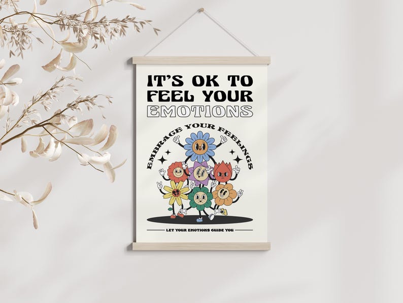 Its OK to Feel Your Emotions Poster, Retro Motivation Poster Home ...